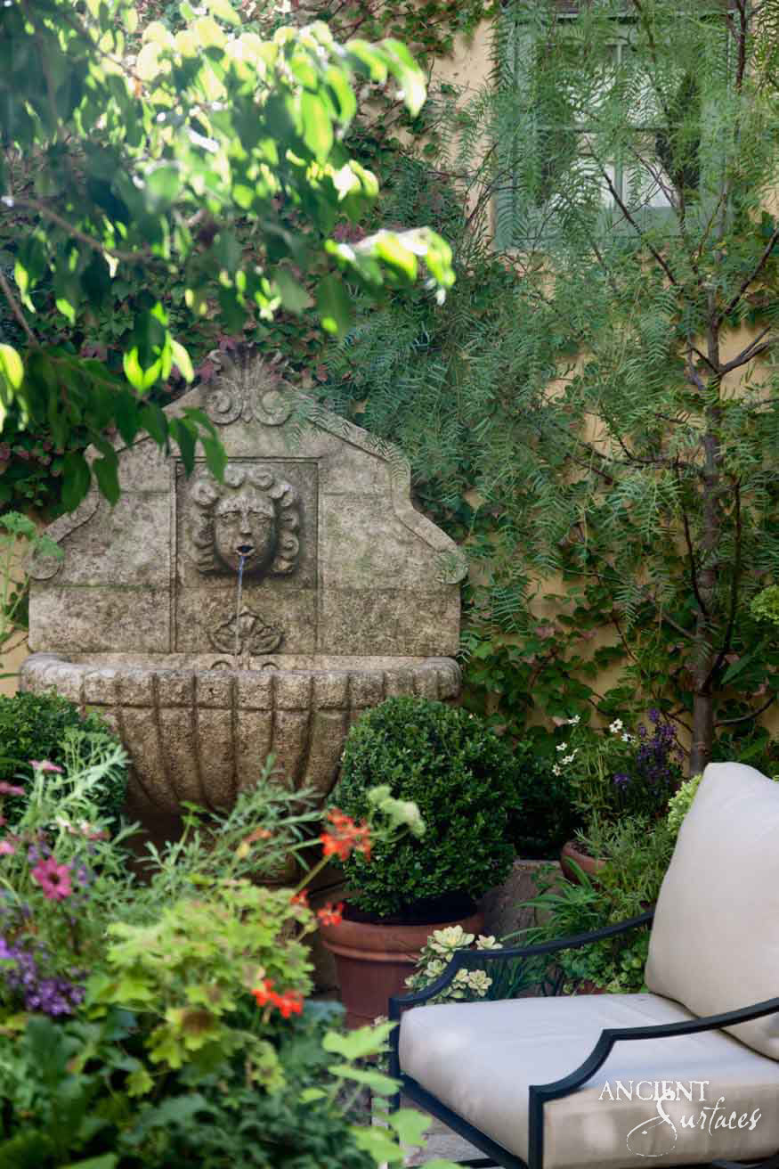 Enchanted Garden: Mythical Limestone Wall Fountain – Limestone Wall ...